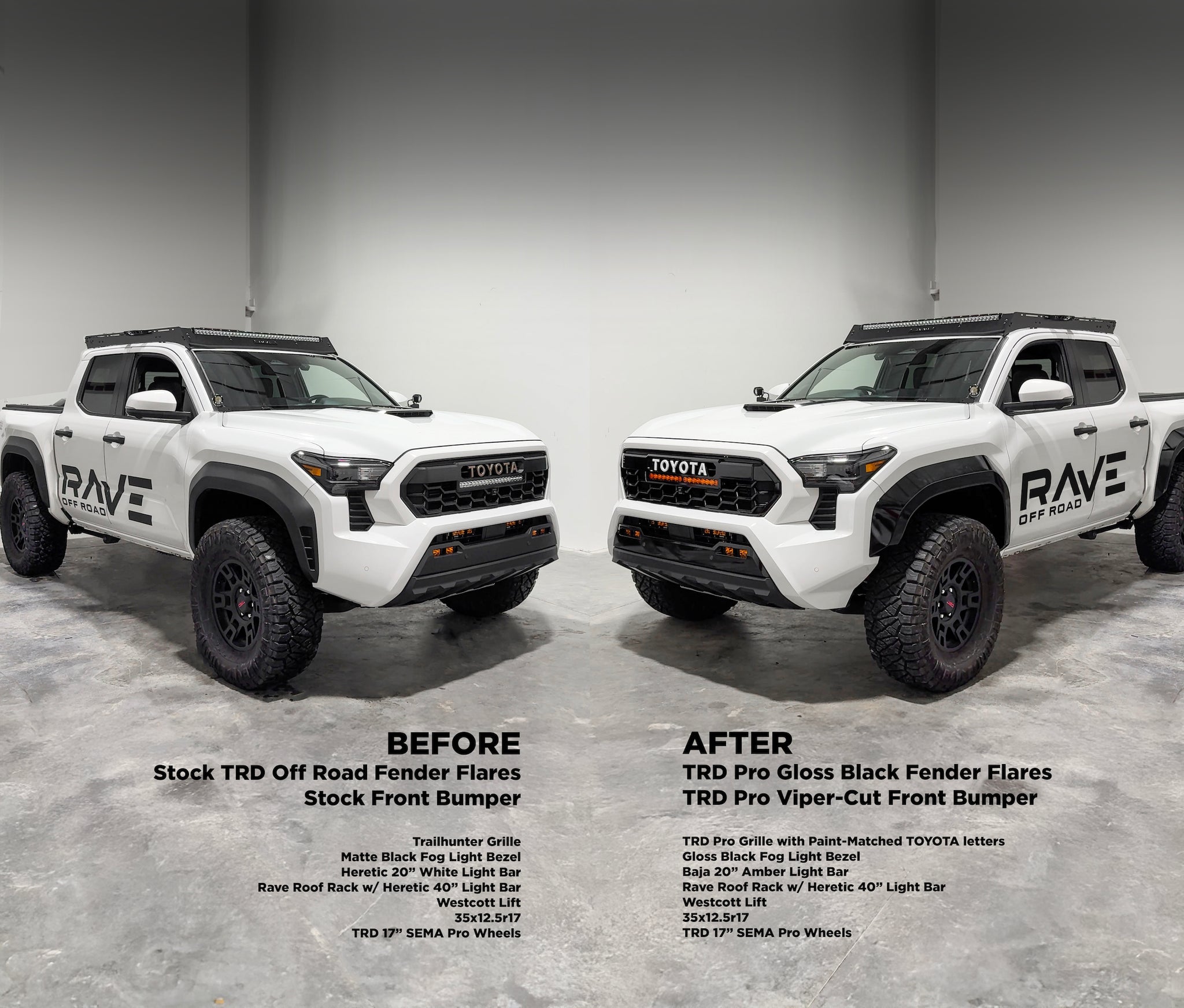 OEM Wide Fender Flares + Viper Cut Bumper Kit for 2024+ Tacoma – Rave ...